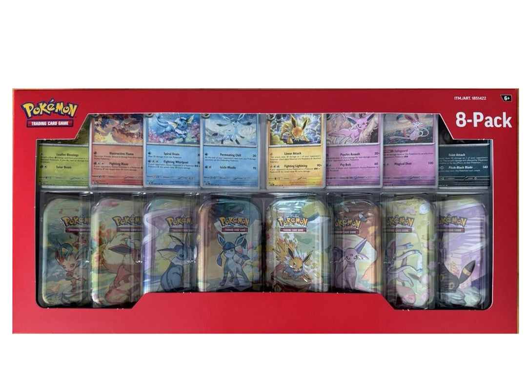 Pokémon TCG 8-Pack Prismatic Mini Tin Box Promos Costco Bundle – Spiff ...